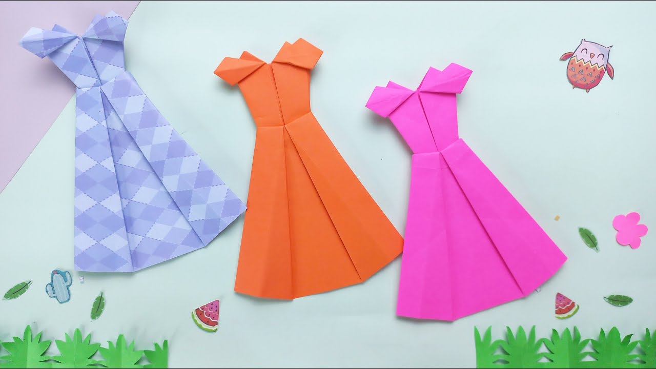 ORIGAMI DRESS - How to make an easy origami - YouTube