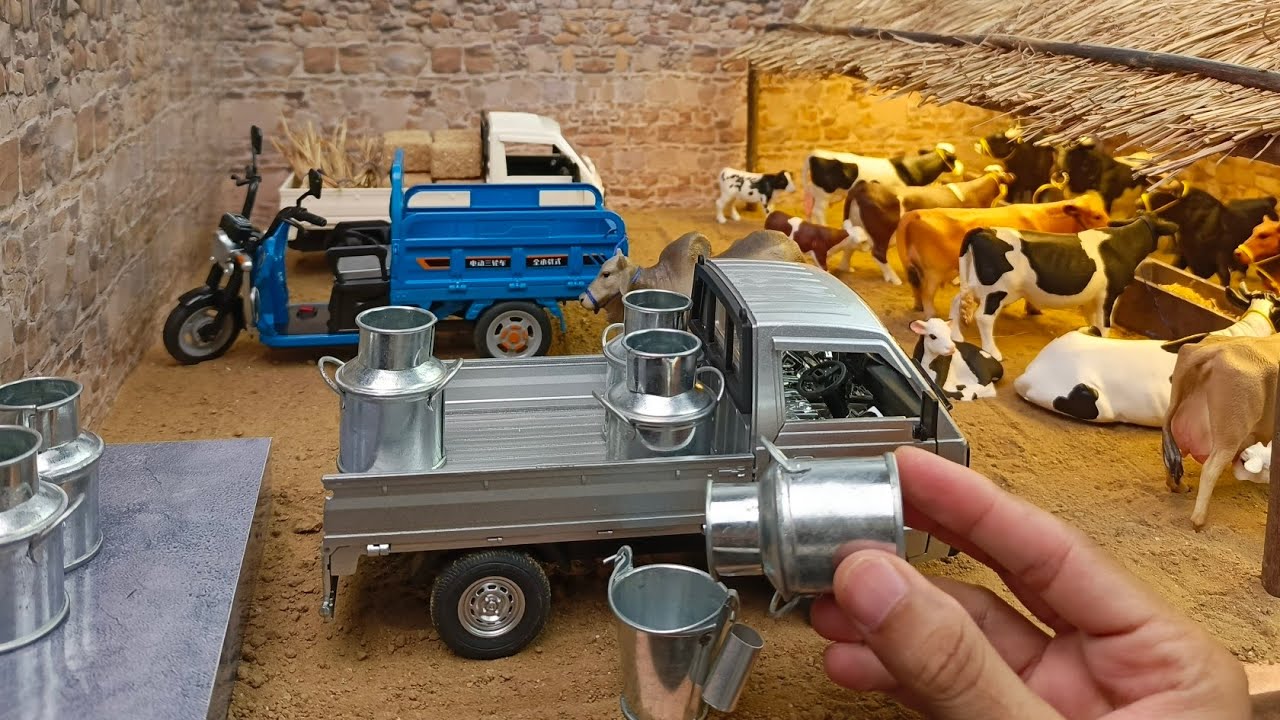 How to make DIY Desi Dairy Farm Diorama | Miniature Dairy farm diorama ...