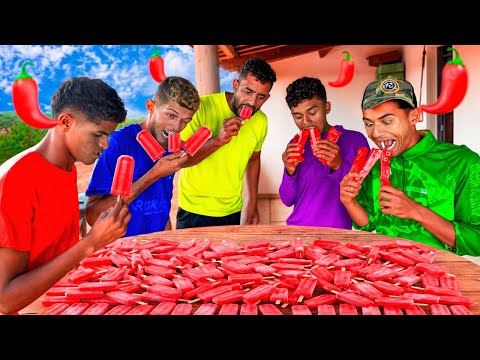 ESSE FOI O PIOR DESAFIO - 50 PICOLÉ DE PIMENTA 