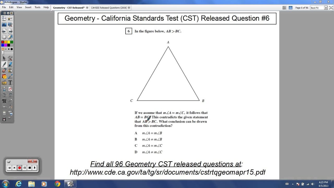 Geometry - CST Released Question #6 (Proof by Contradiction) - YouTube