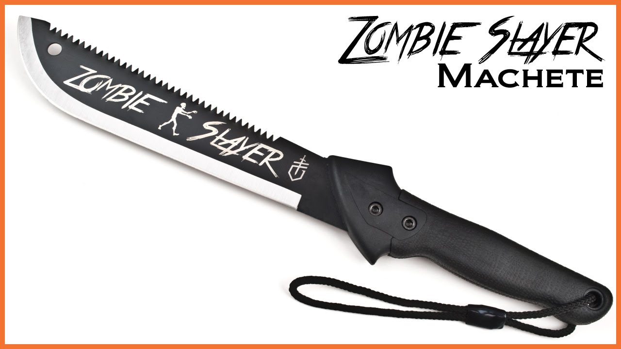 Gerber Gator Machete Jr. Zombie Slayer (Walker) being laser engraved ...
