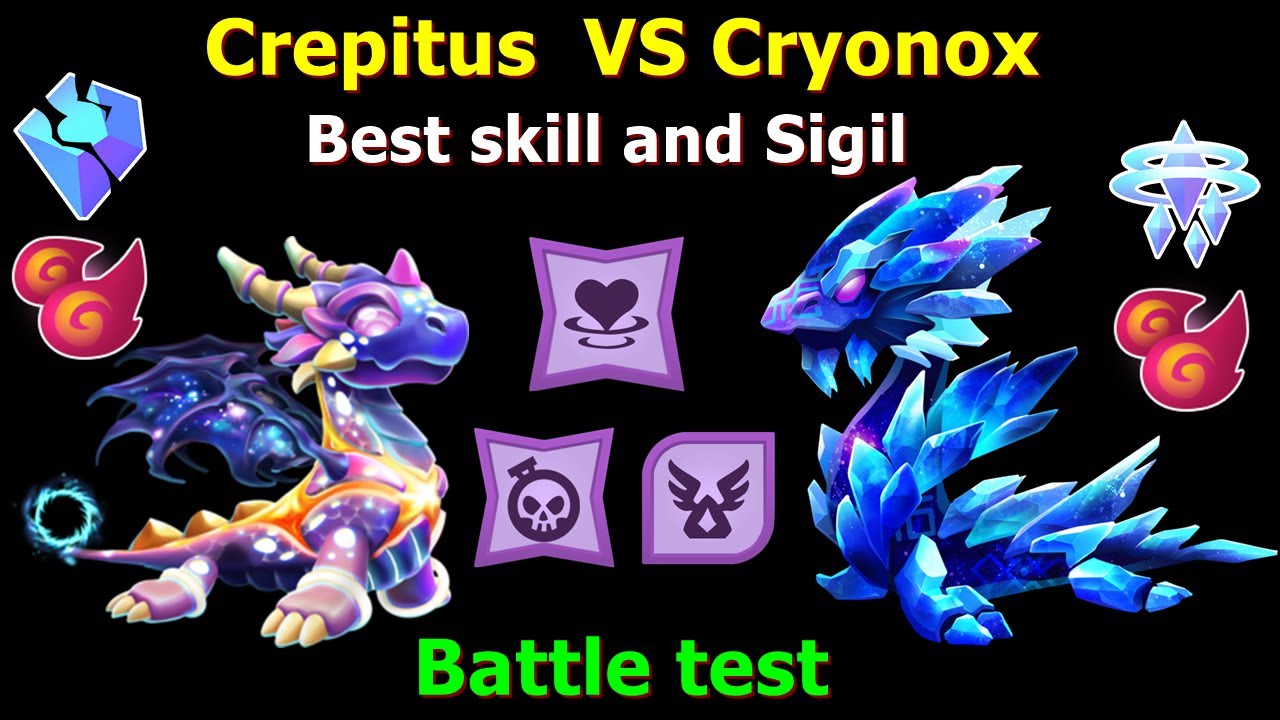 Crepitus Dragon VS Cryonox Dragon | Prism element skill and sigil test ...