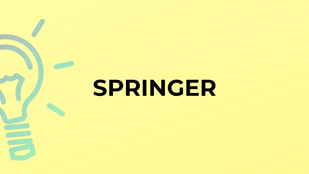 What is the meaning of the word SPRINGER? - YouTube