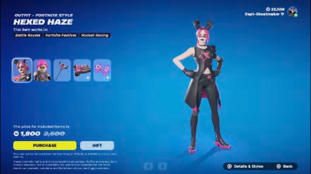 Fortnite item shop new hexed haze skin - YouTube