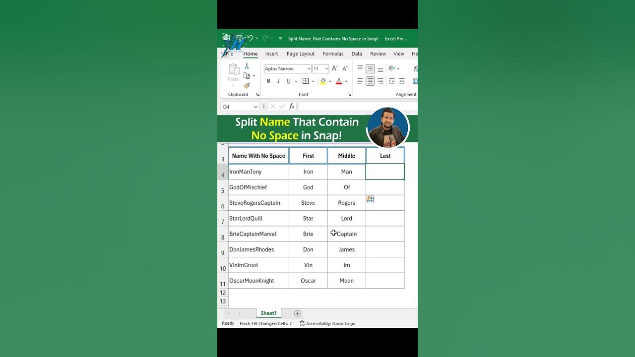 Excel Magic: Split Names with NO SPACES in Seconds | Excel Interview Questions | Excel Tips # ...