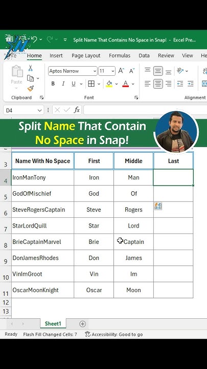 Excel Magic: Split Names with NO SPACES in Seconds | Excel Interview Questions | Excel Tips # ...