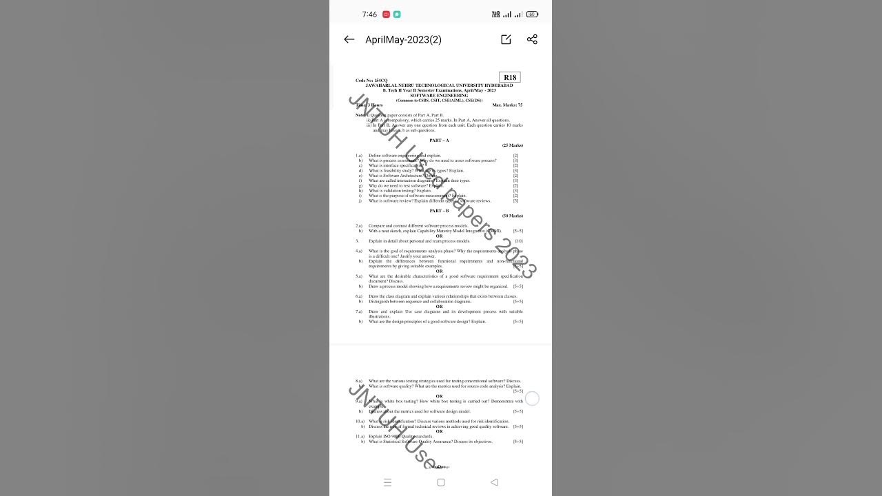 Software engineer previous question paper 2023 April may r18 - YouTube