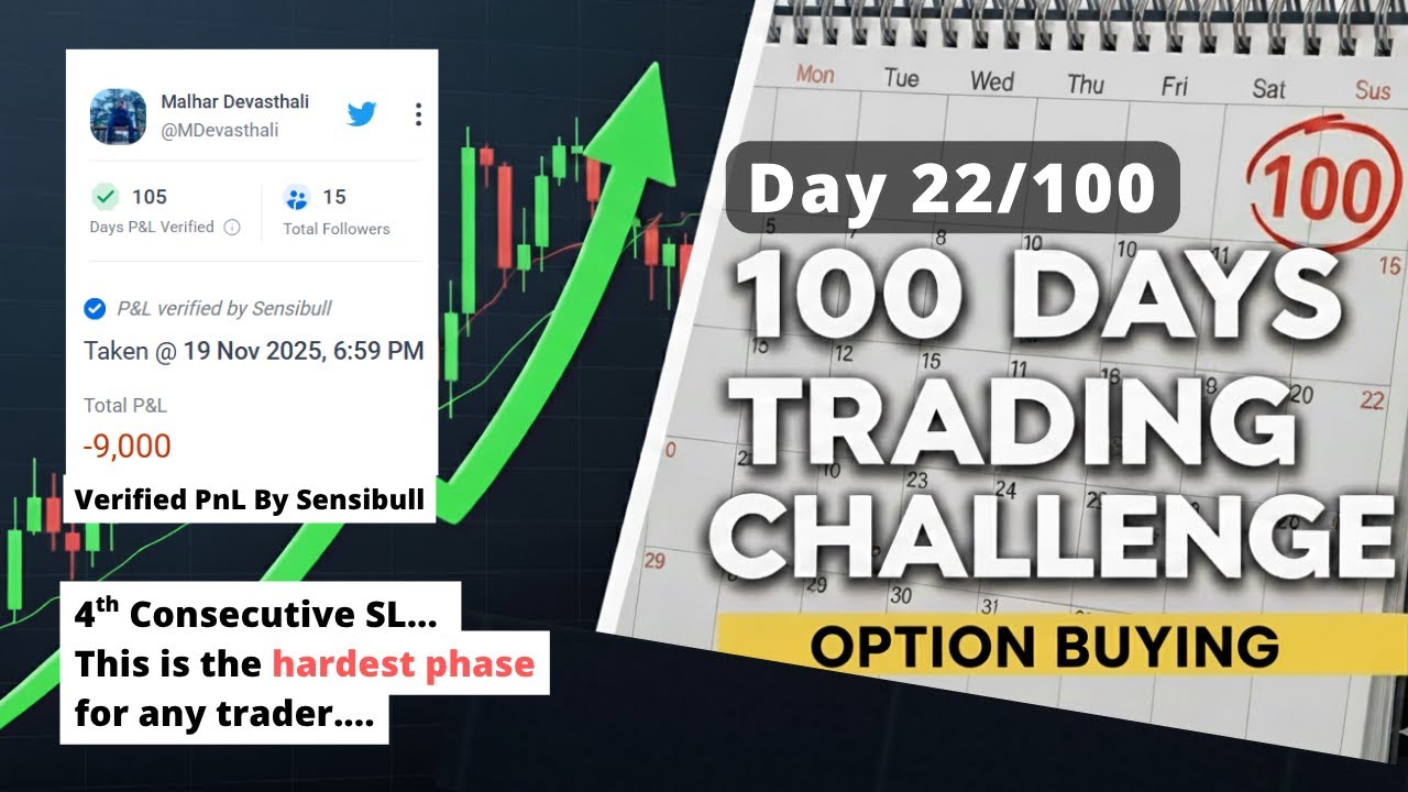 100 Days Trading Challenge | Day 22 | SL Day | 4th Consecutive SL - YouTube