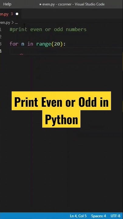 Print Even or Odd in Python #viral #ytshorts #trending #viralvideo # ...
