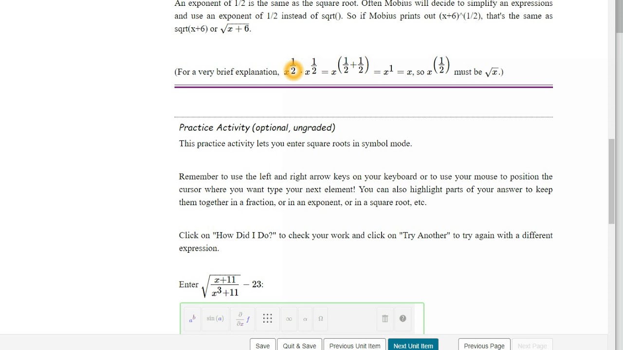 Mobius - How To Type In Radicals, Fractions, Exponents, and More! - YouTube