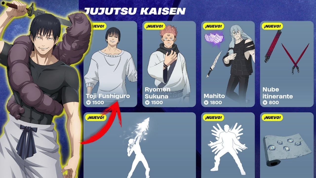 COMPRÉ LAS NUEVAS SKINS de JUJUTSU KAISEN EN FORTNITE - YouTube