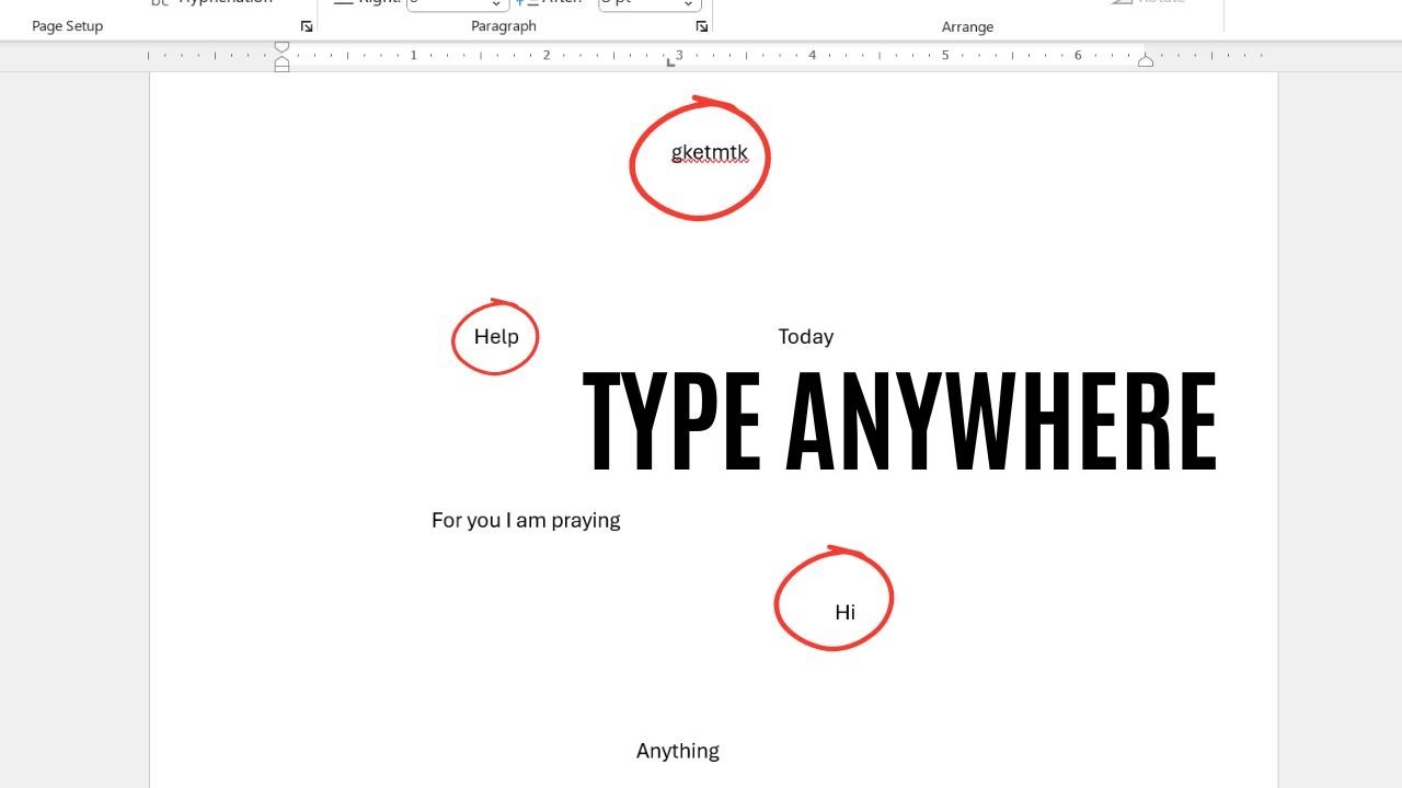 HOW TO CLICK & TYPE ANYWHERE ON a Microsoft Word WORKSPACE - YouTube