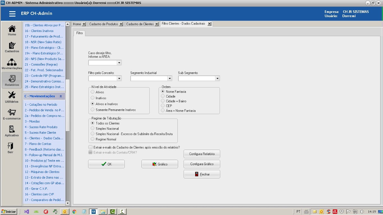 ERP CH-Admin: Nova Interface (Menu Vertical e Abas) - YouTube