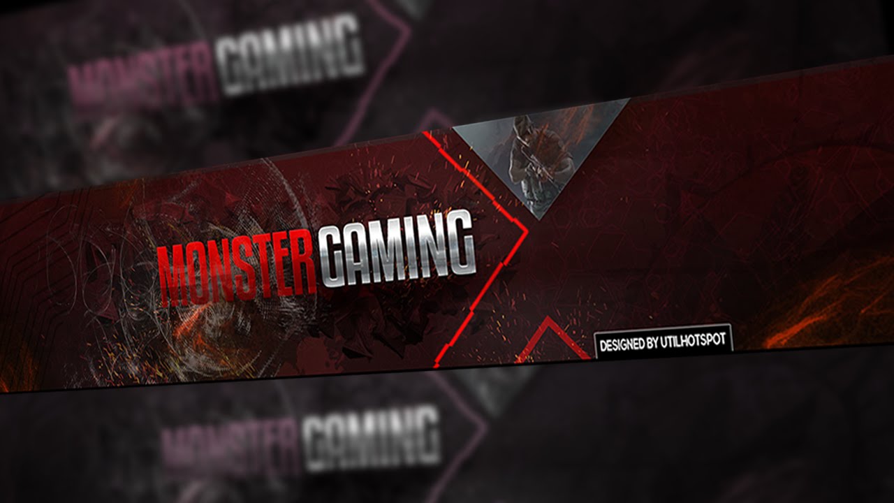 UtilHotspot | Monster Gaming Youtube Banner | Speedart Photoshop CS6 ...