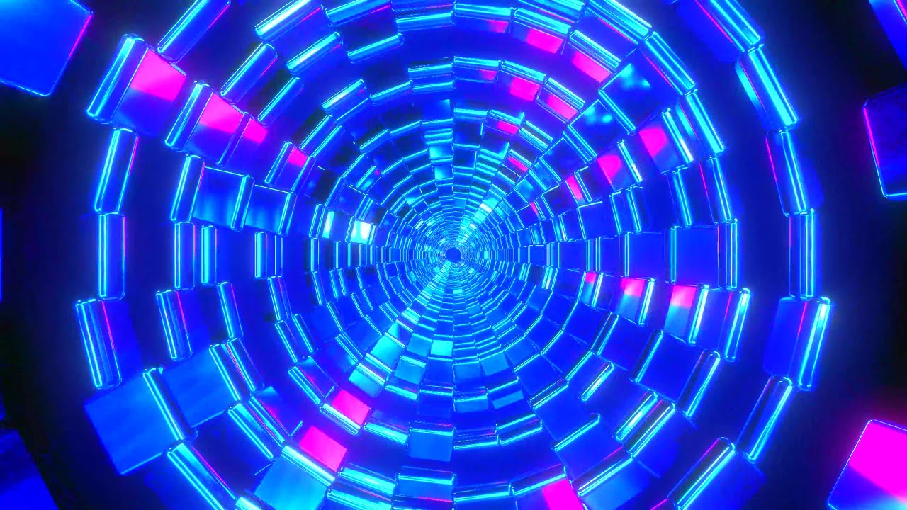 1 Hour Abstract Background Video 4k Neon Lights Tunnel VJ LOOP Relaxing ...
