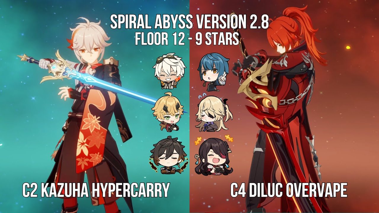 C2 Hypercarry Kazuha - C4 Diluc Overvape | 2.8 Spiral Abyss Floor 12 ...