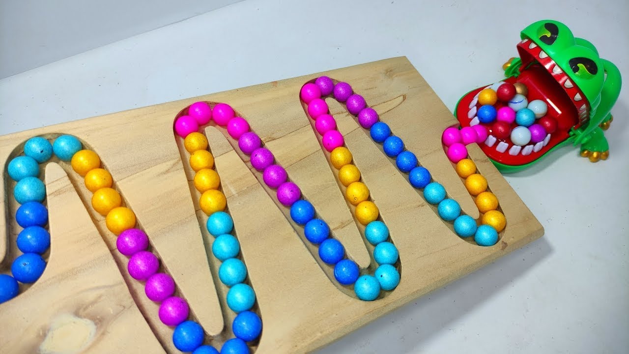 Marble Run ASMR ☆ Cuboro × HABA Wave Slope ＆ Crocodile Wooden course ...