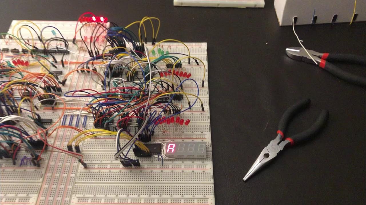 8-bit computer binary to seven-segment display - YouTube