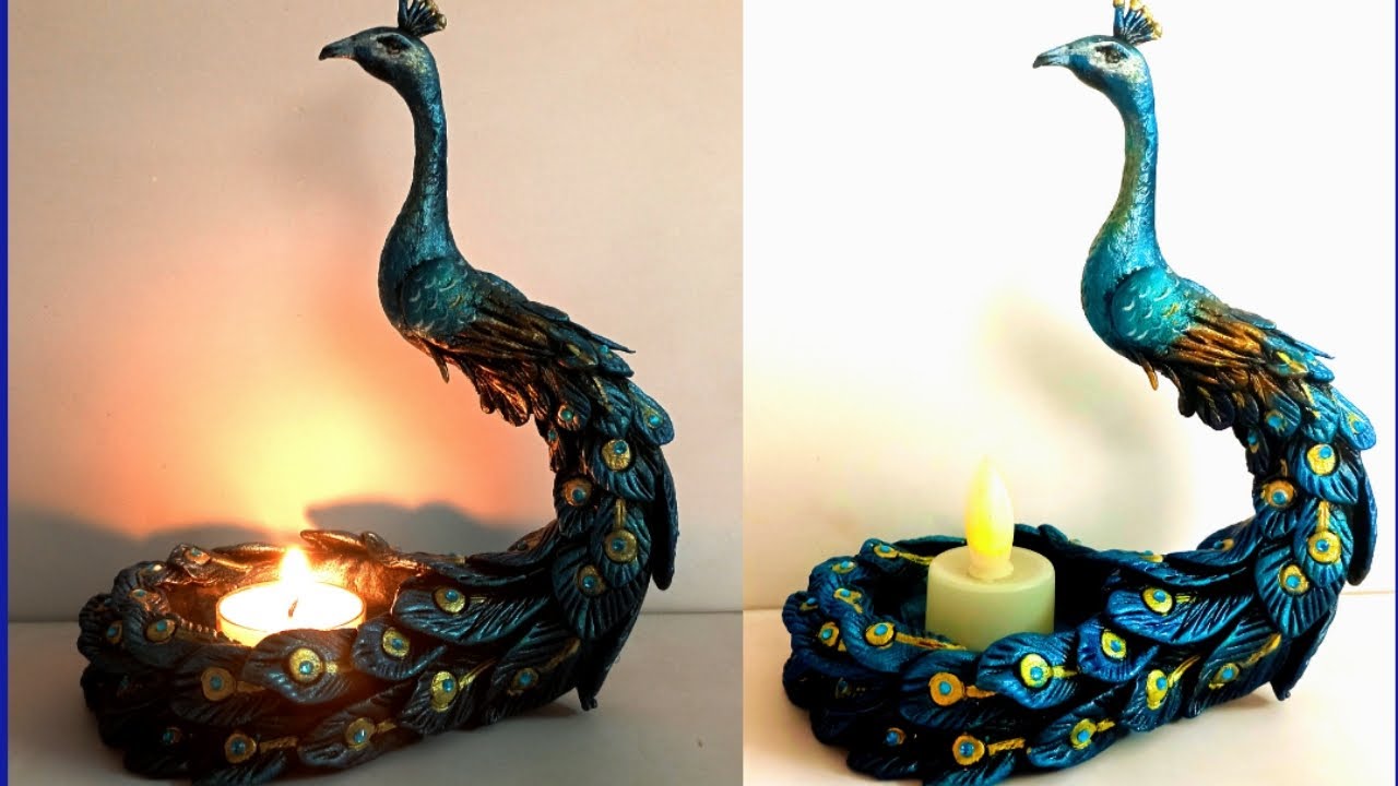 Easy diya - diy/Diwali special peacock diya decoration ideas/Clay art ...