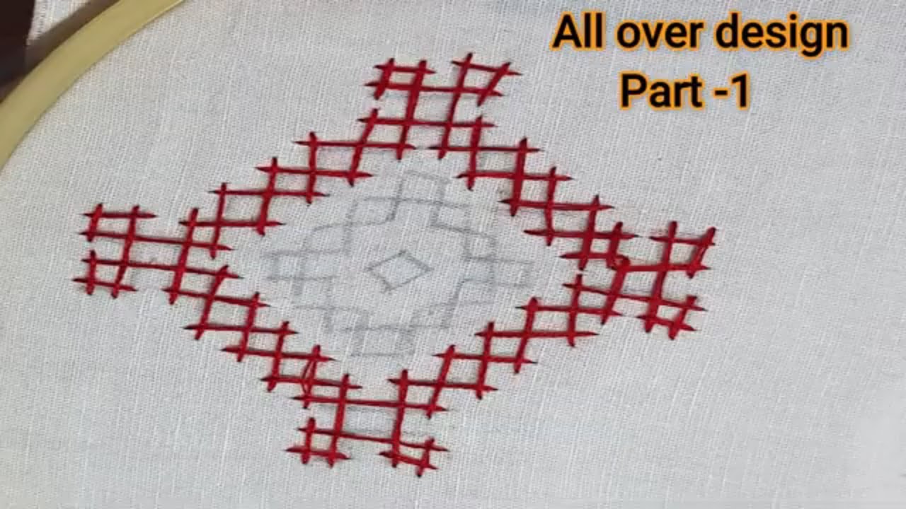 Simple gujarati stitch all over design | Gujrati Stitch step by step ...