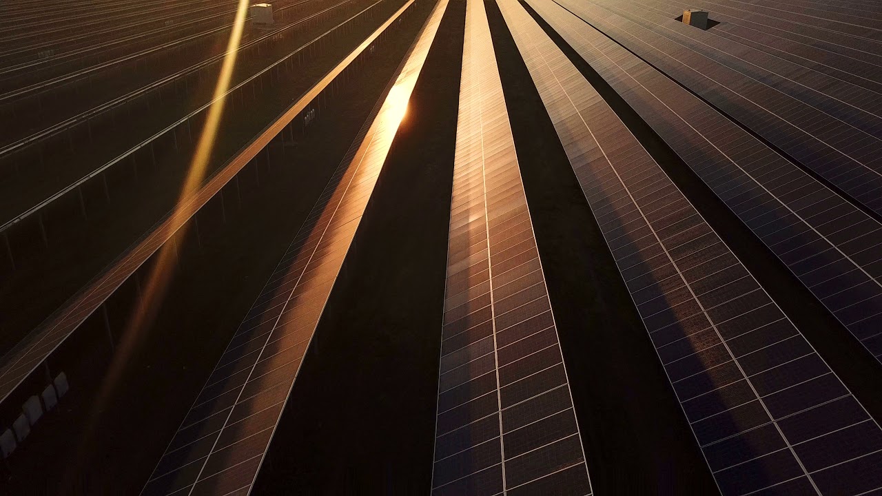 Solar Energy Field At Sunset - YouTube