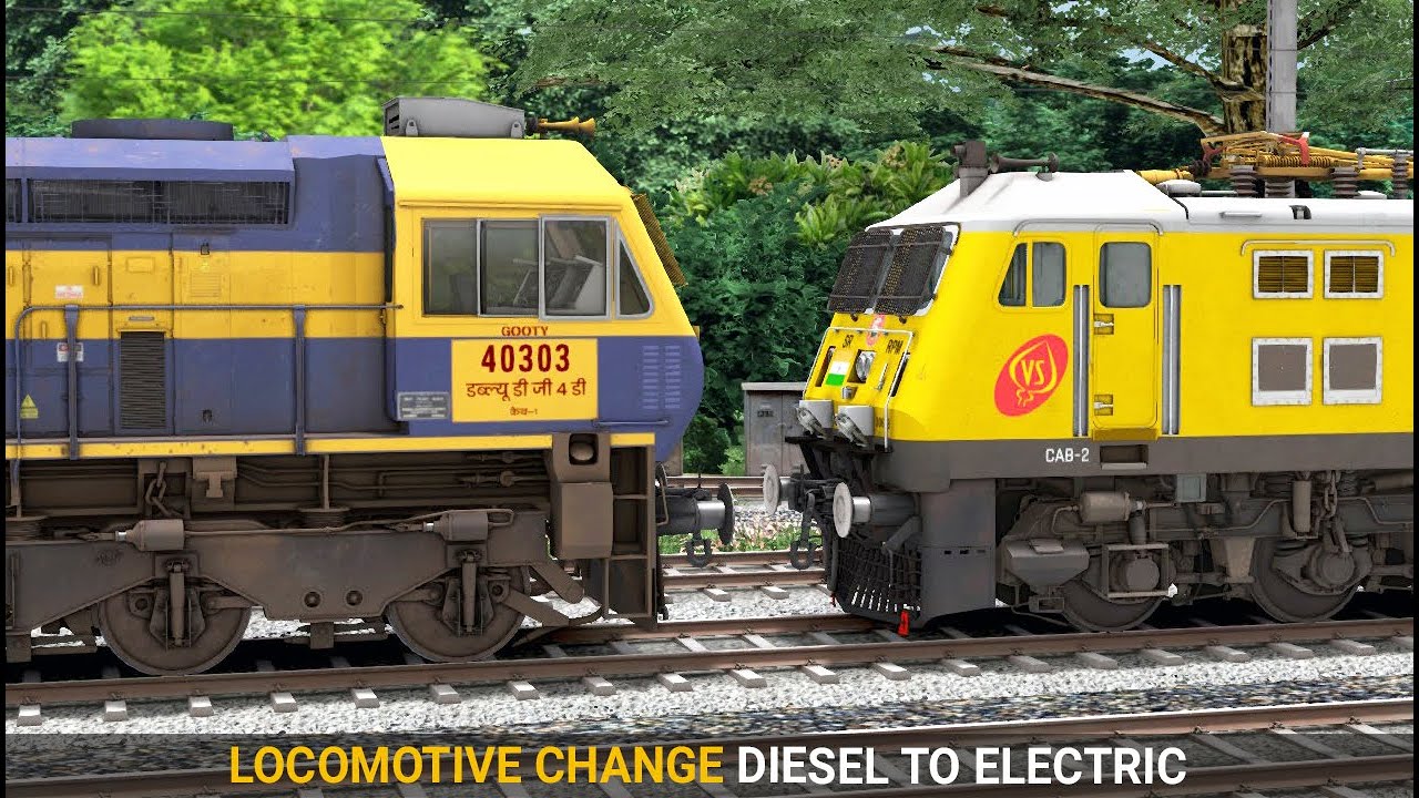 Diesel to Electric Locomotive Change | Train Simulator | Engine ...