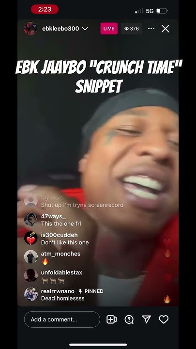 EBK Jaaybo previews “crunch time” on IG live - YouTube