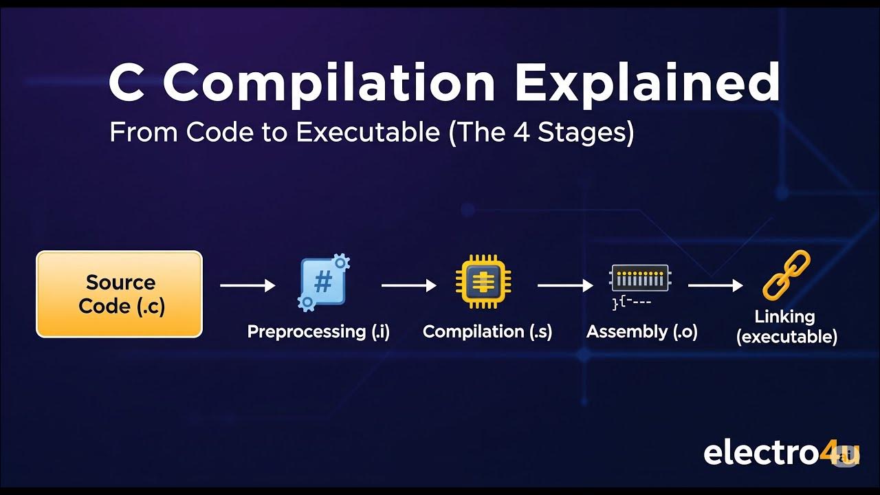 C Compilation Explained: From Code to Executable (The 4 Stages) - YouTube