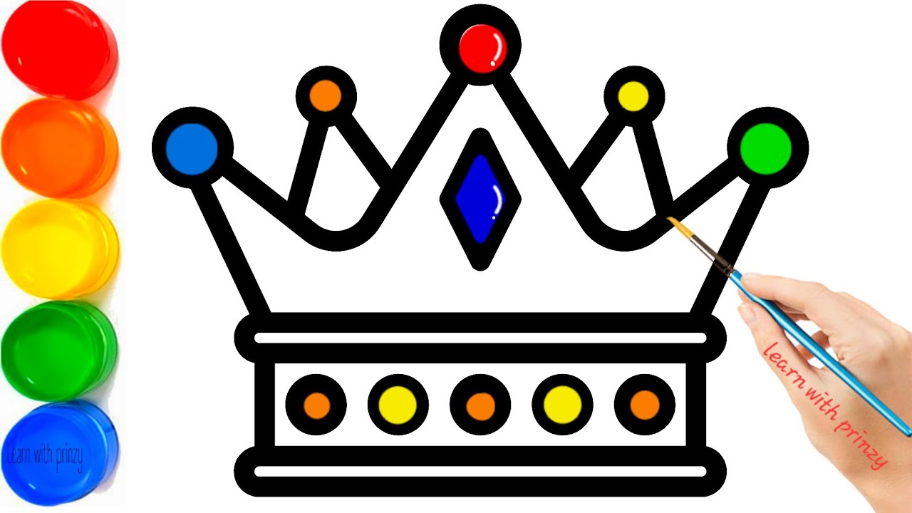 cute crown 👑 drawing for kids and Toddlers | ABCD rhymes song | how to ...