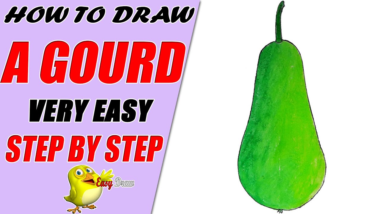 How to draw a gourd step by step very easy|| সহজ ভাবে লাউ আঁকার নিয়ম ...