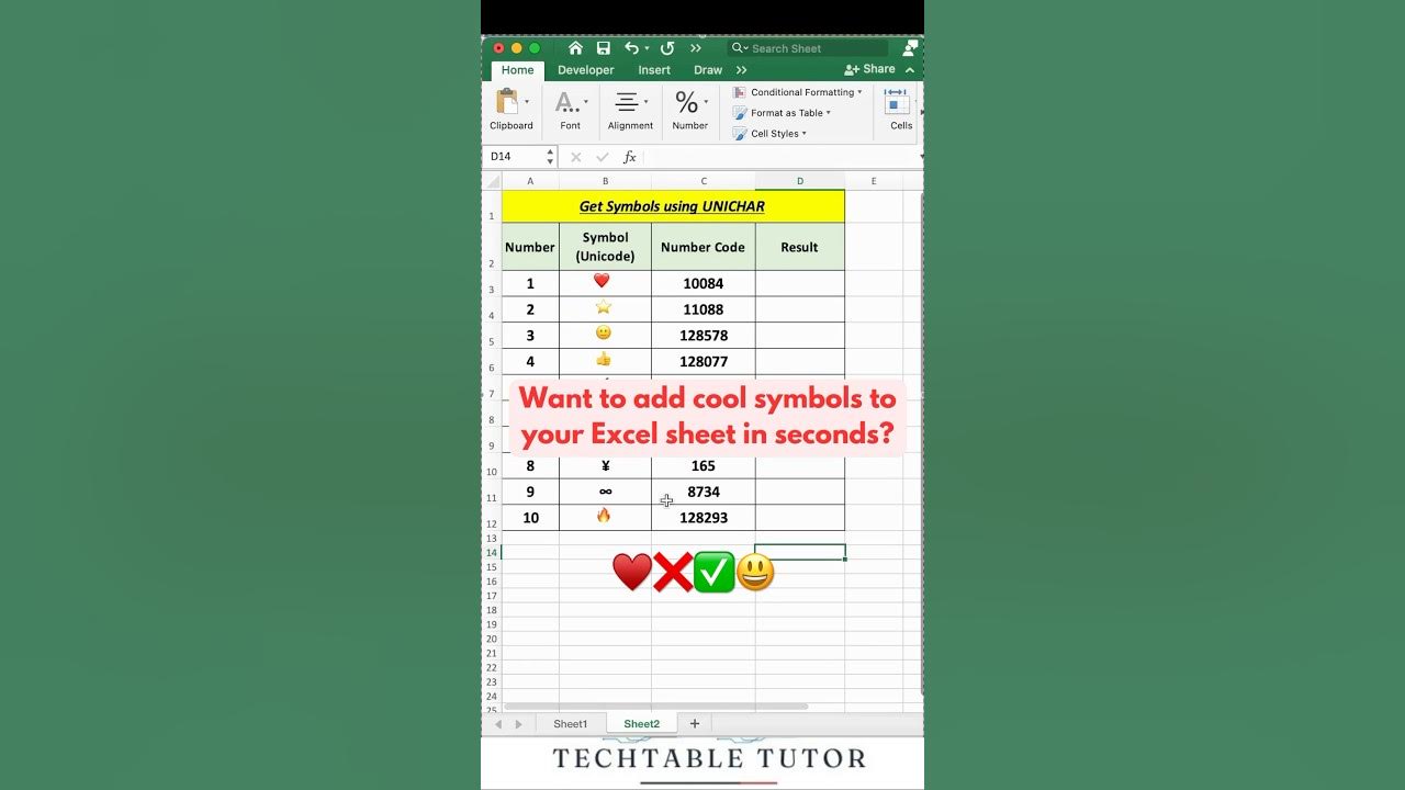How to Insert Cool Symbols in Excel in Seconds! 💡 | Quick UNICHAR Hack #excel #excelshorts # ...