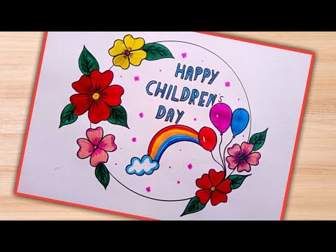 Children's day drawing//Children's day chart drawing//Children's day ...
