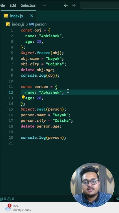 JavaScript Interview Question | Object.seal and Object.freeze #javascript #reactjs - YouTube