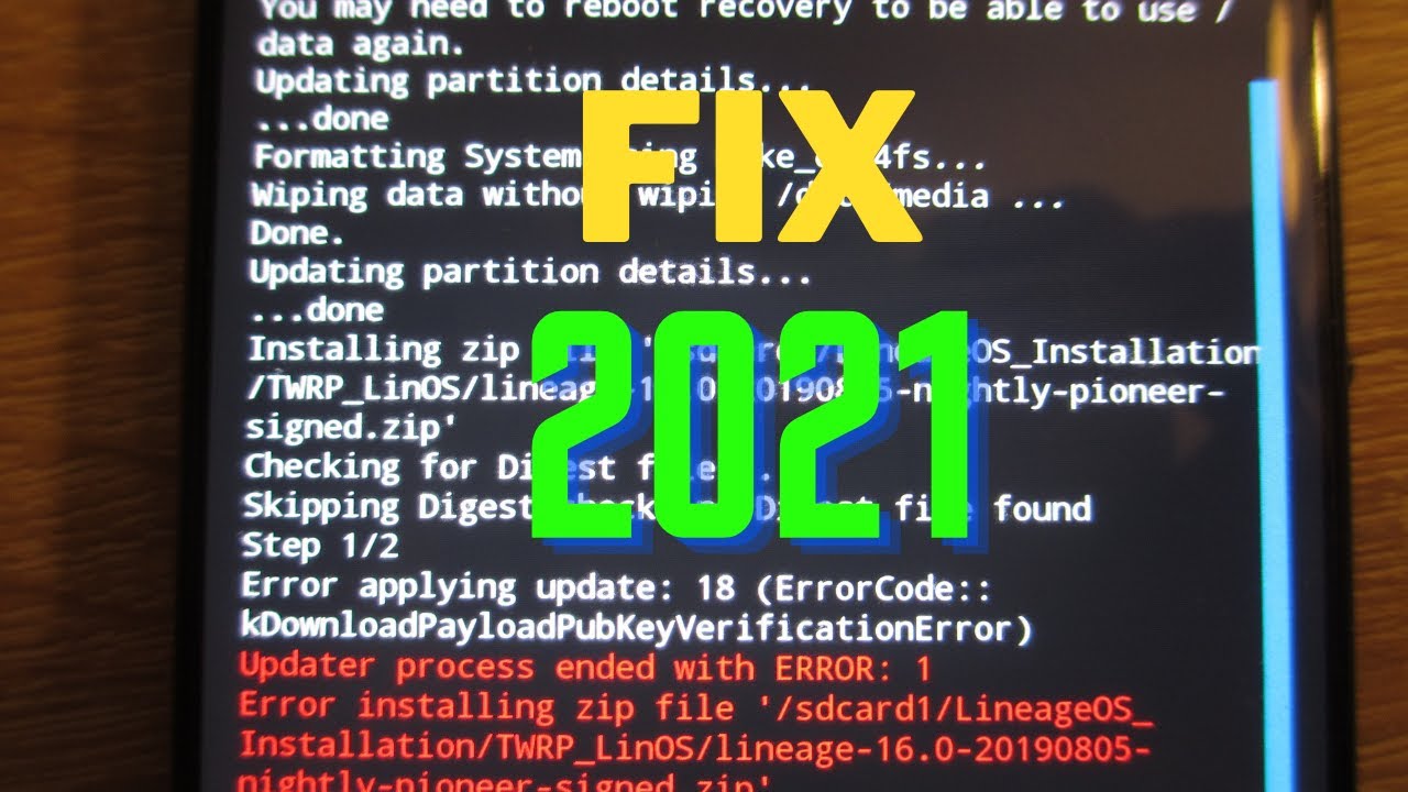 Fix Updater Process Ended With Error 1 While Flashing Custom Rom In