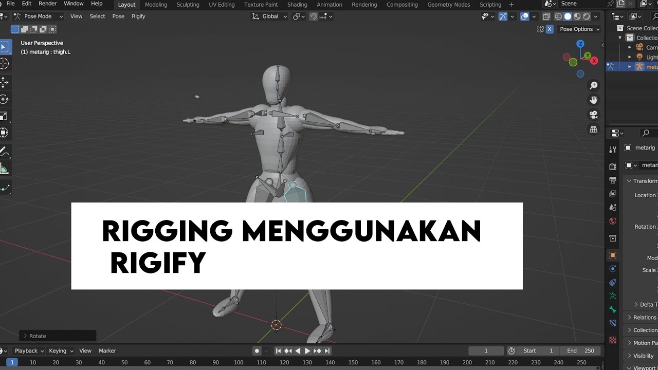 Rigging menggungakan Rigify Method - YouTube
