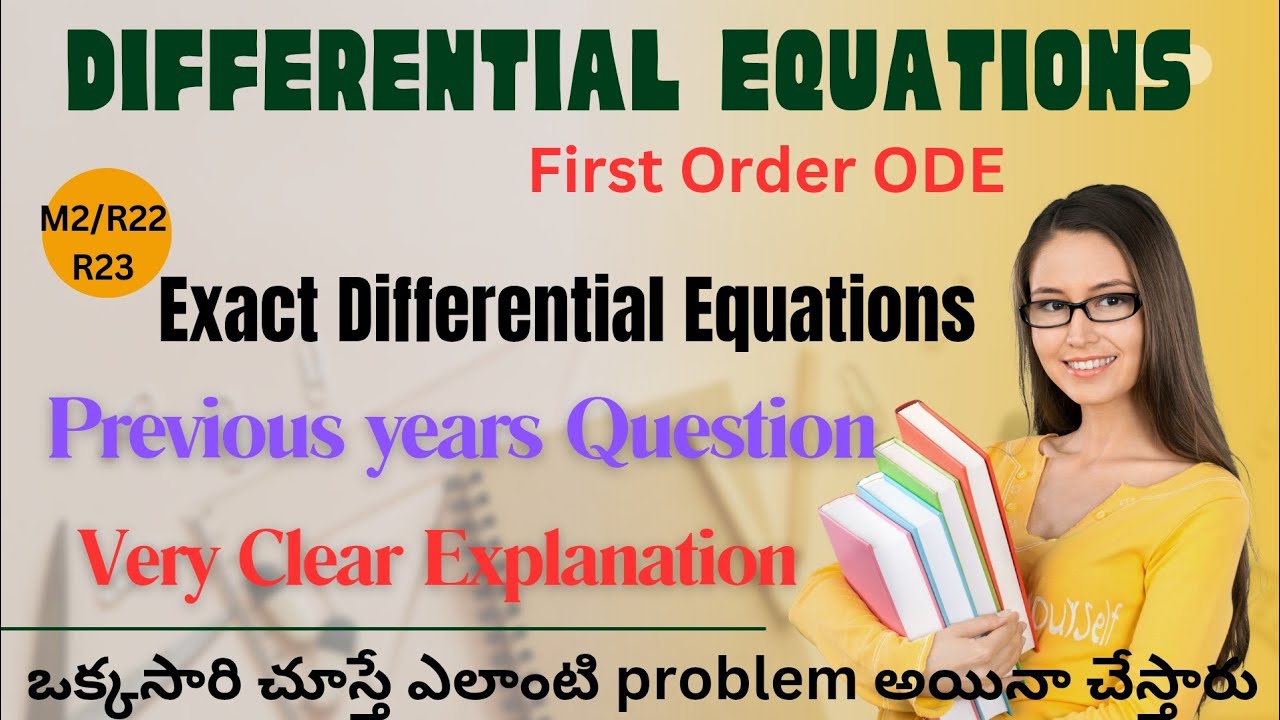 JNTUH M2 R22 Previous Year Question ｜ Exact differential Equations ...