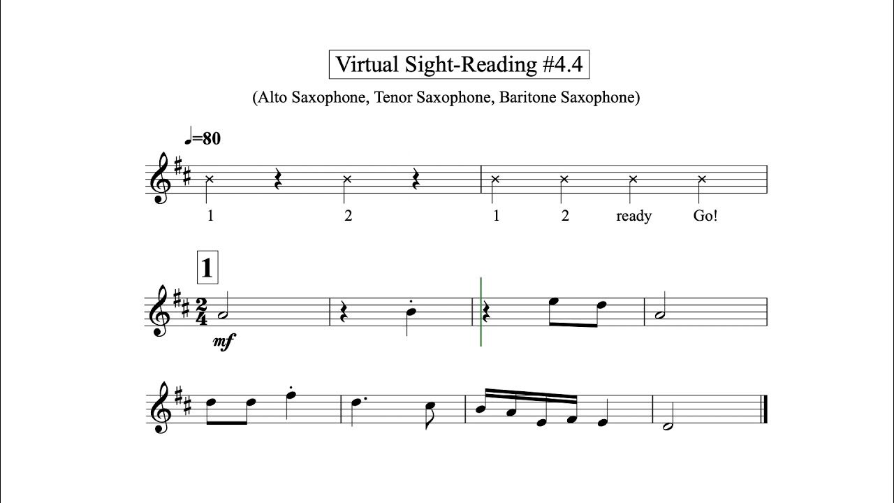 Virtual Sight Reading Level 4.4 (Saxophone) - YouTube