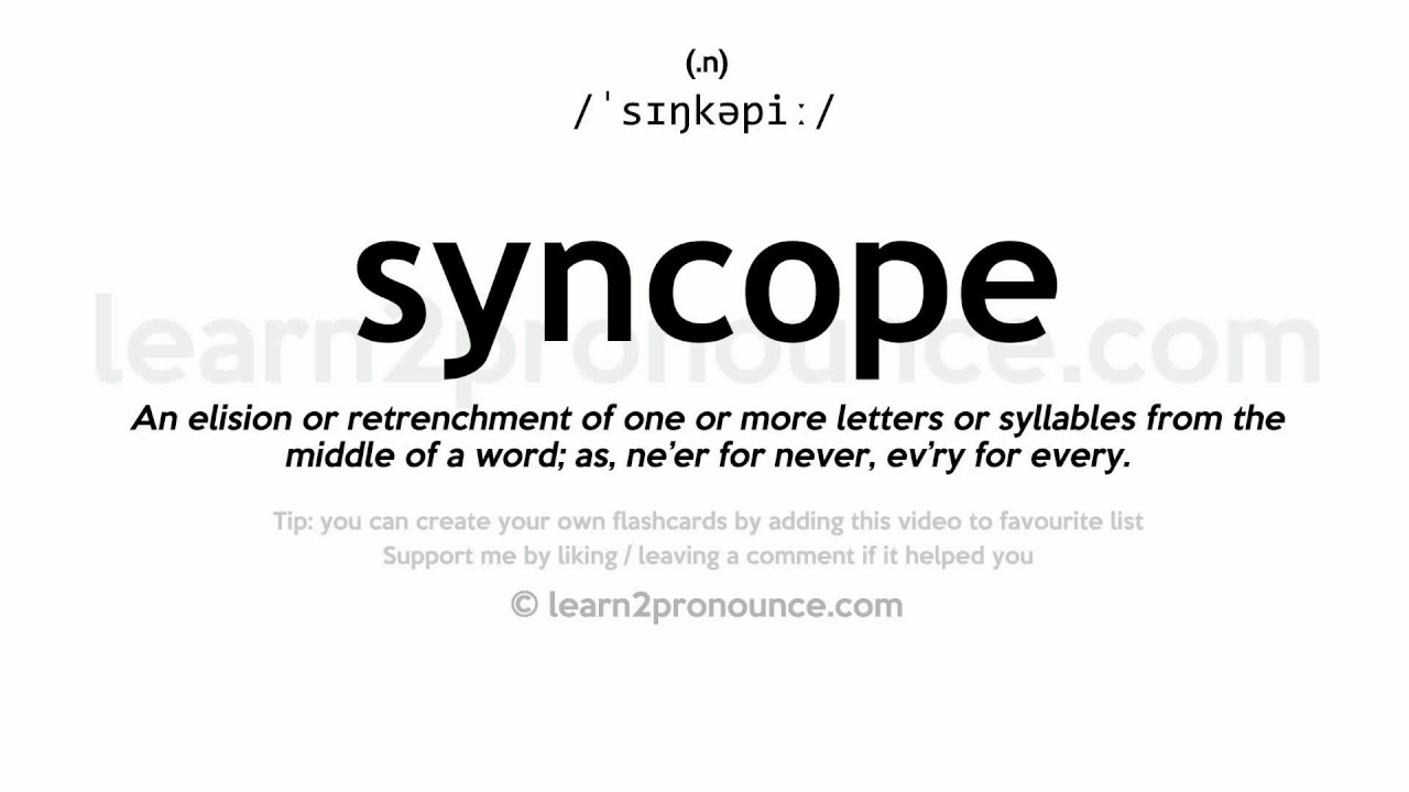 Syncope pronunciation and definition - YouTube