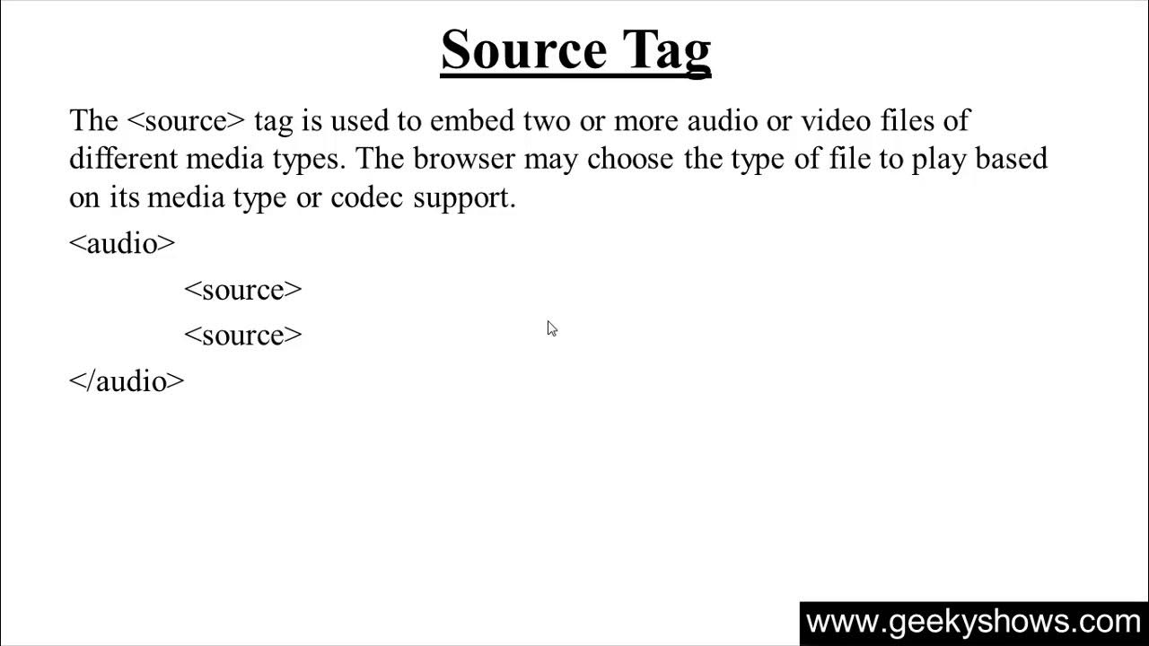 103. Source tag in HTML (Hindi) - YouTube