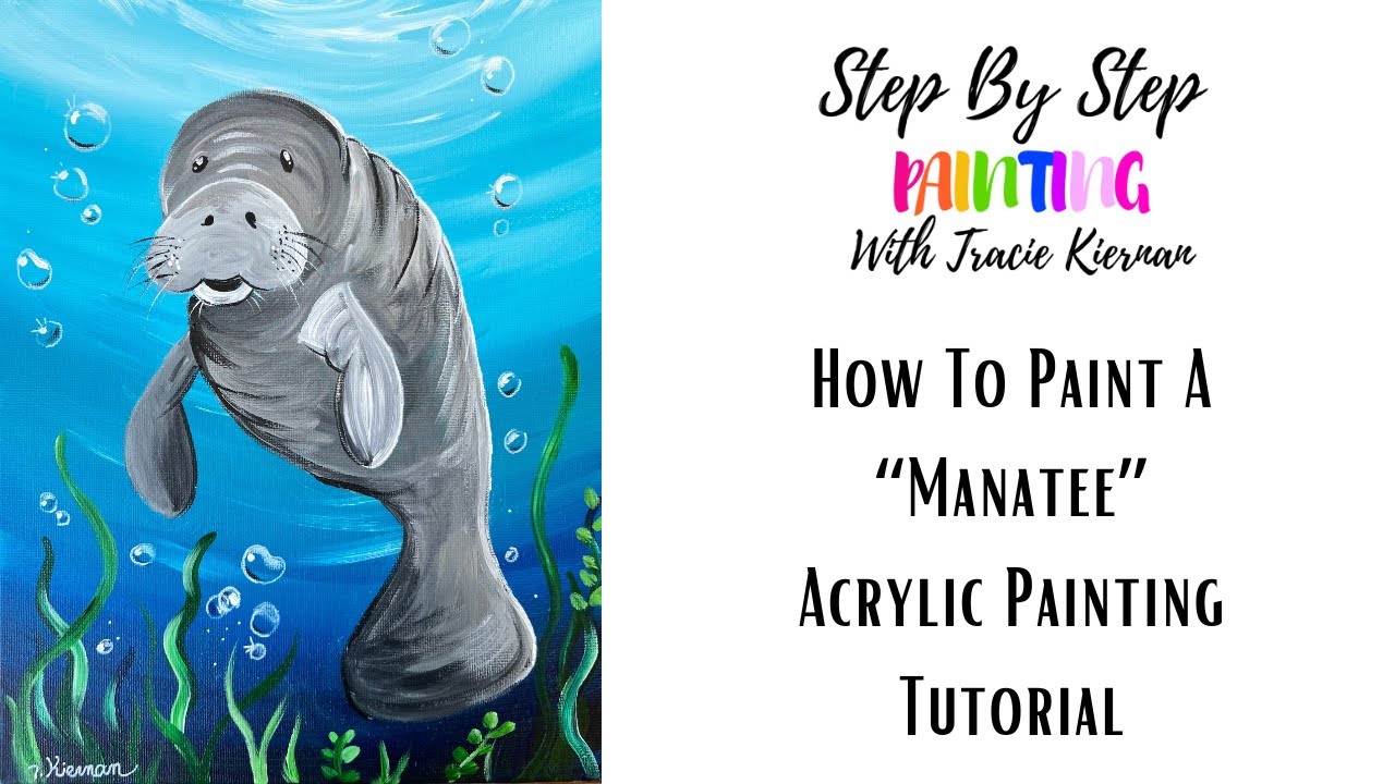 How To Paint A Manatee - Acrylic Painting Tutorial - YouTube