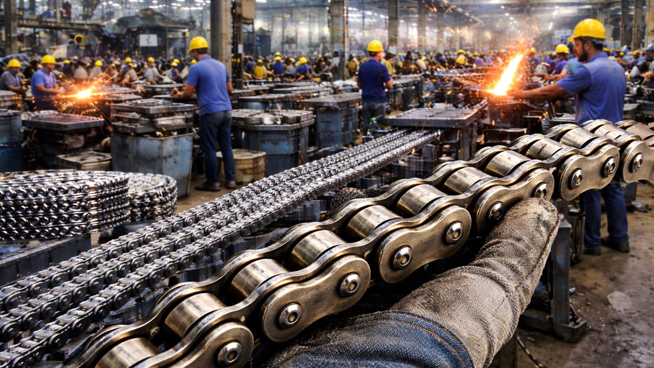Amazing manufacturing process of motorcycle chain with great technique ...
