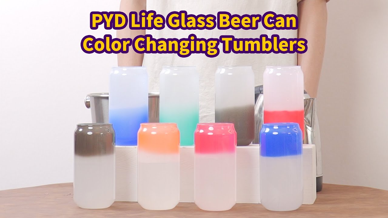Magic Color Changing Glass Tumbler Can, Thermal and Cold Color Change ...