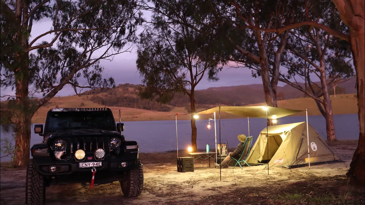 Solo Camping by the Lake | Relaxing Camp Easy Set Up | Nature ASMR ...