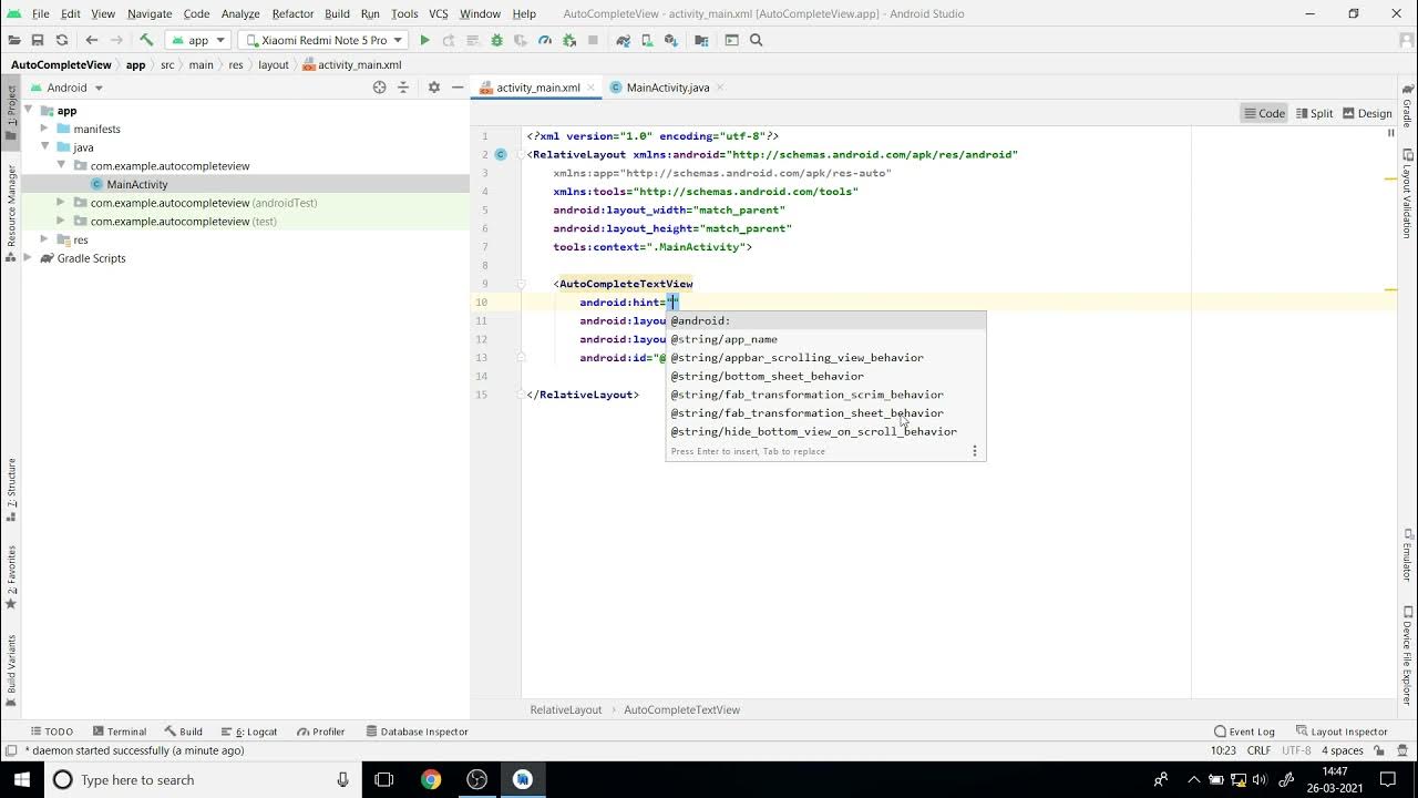 08 MSBTE 22617 PRACTICAL OF ANDROID STUDIO ON AutoComplete Text - YouTube