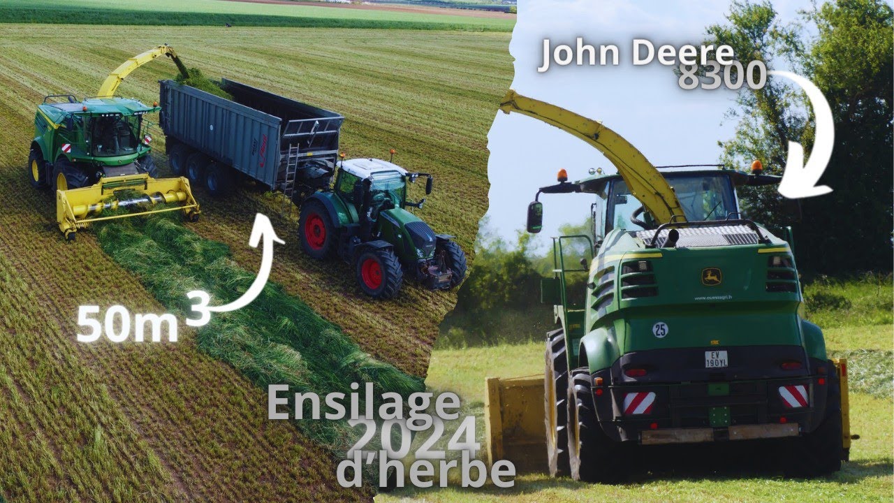 😱 XXL ensilage d'herbe 2024 | 3 ensemble en 2 & 3 essieux - YouTube