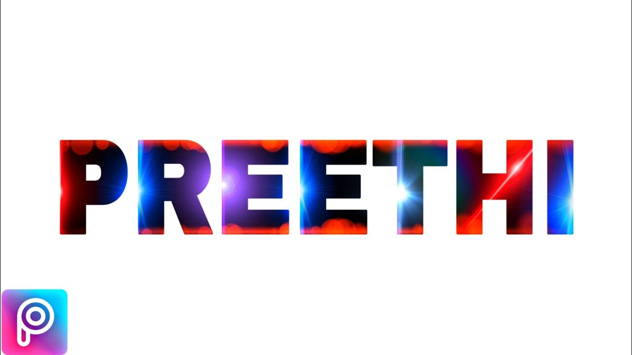 Name editing on PicsArt | preethi Name creation - YouTube