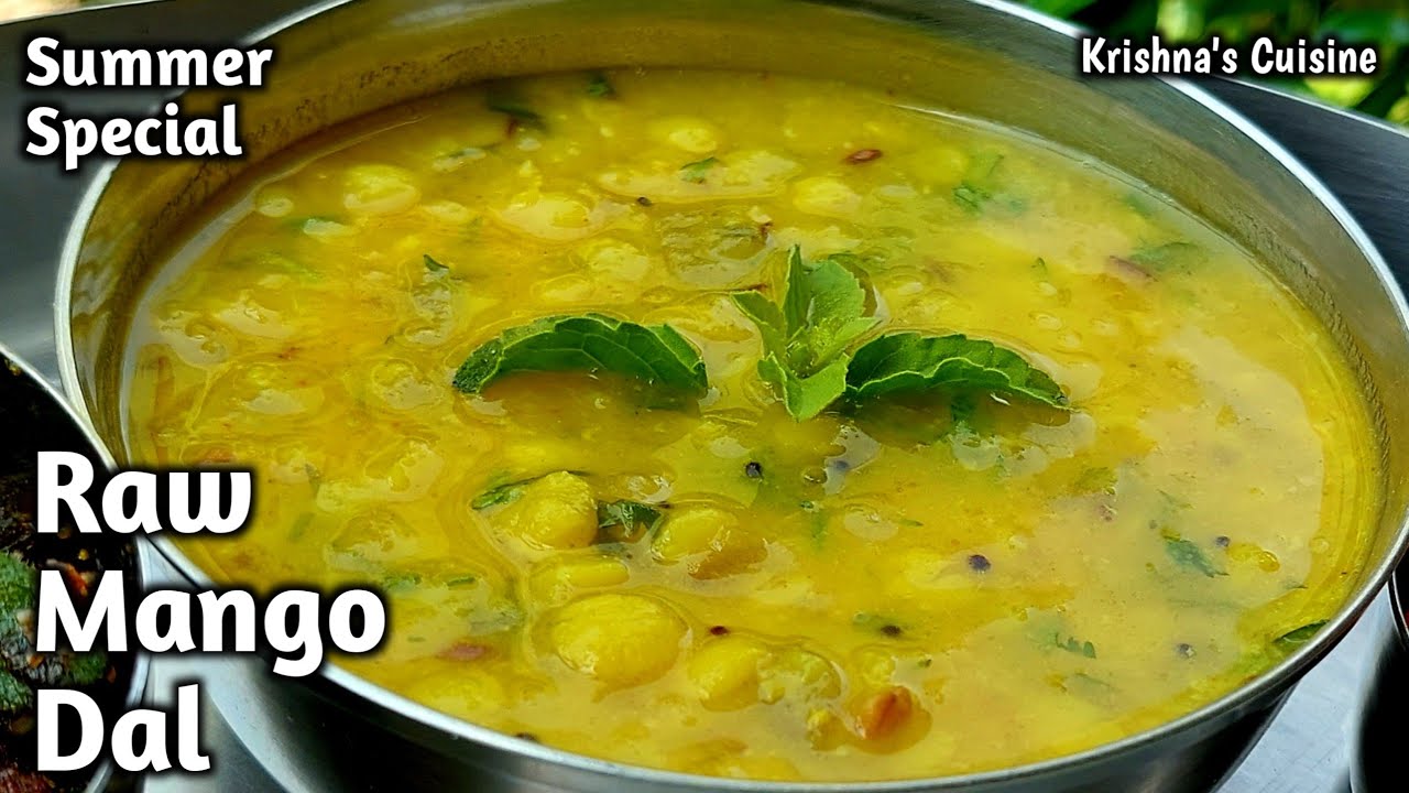 Mango Dal Recipe | Raw Mango Dal Fry | Dal Recipe | Iskcon Prasad || Krishna's Cuisine # ...