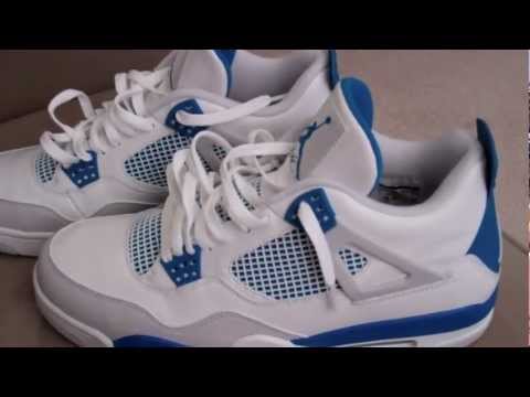 Shoe pickup: 2012 Jordan 4 Retro Military Blue with on feet footage
