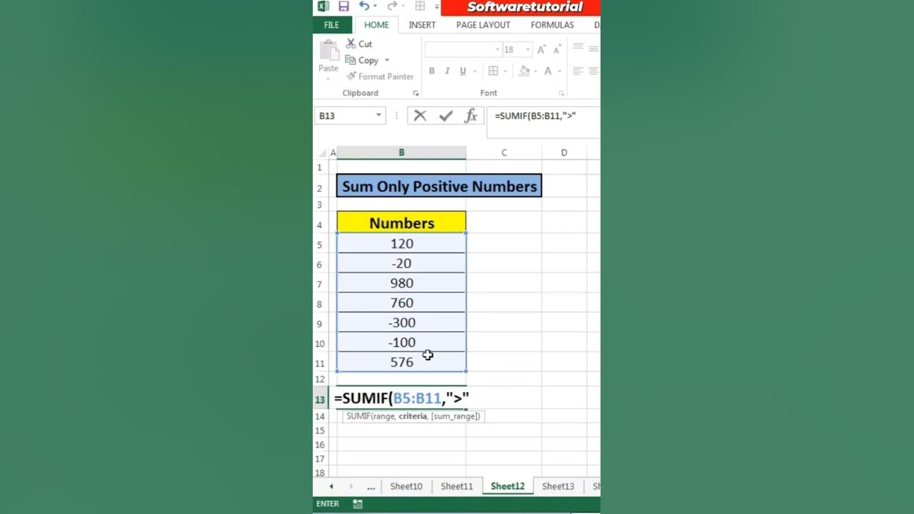 How To Apply Sumif Formula In Ms Excel Softwaretutorials Msexcel Youtubeshorts Viralshorts