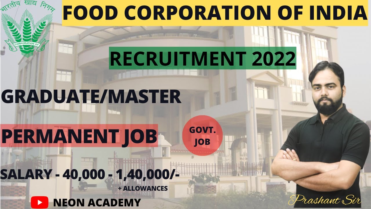 FCI Latest Recruitment Notification 2022 | FCI Manager Vacancy Full ...